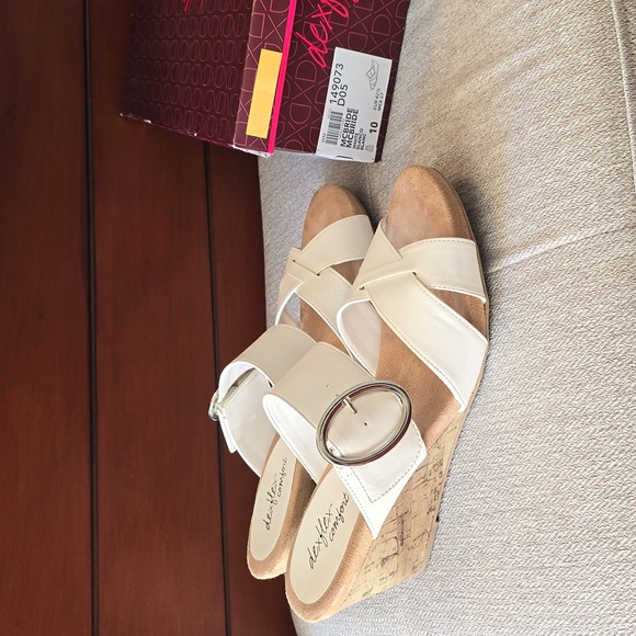 dexflex comfort | Shoes | Cork Look Wedge Slides W Buckle Detail | Poshmark